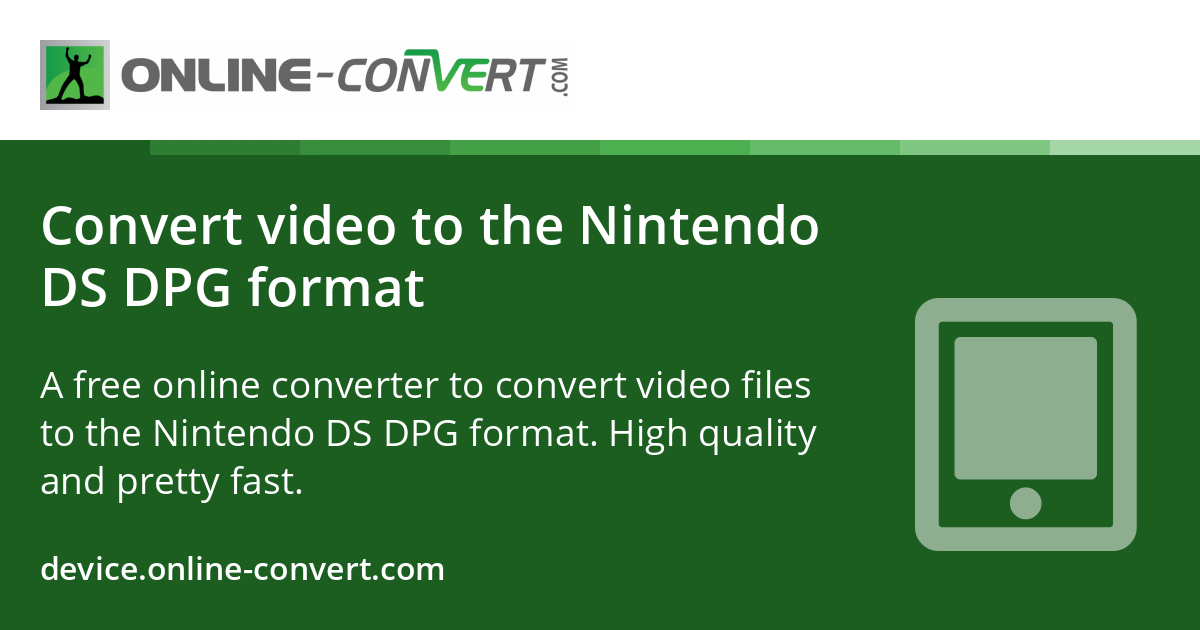Convert video to the Nintendo DS DPG format